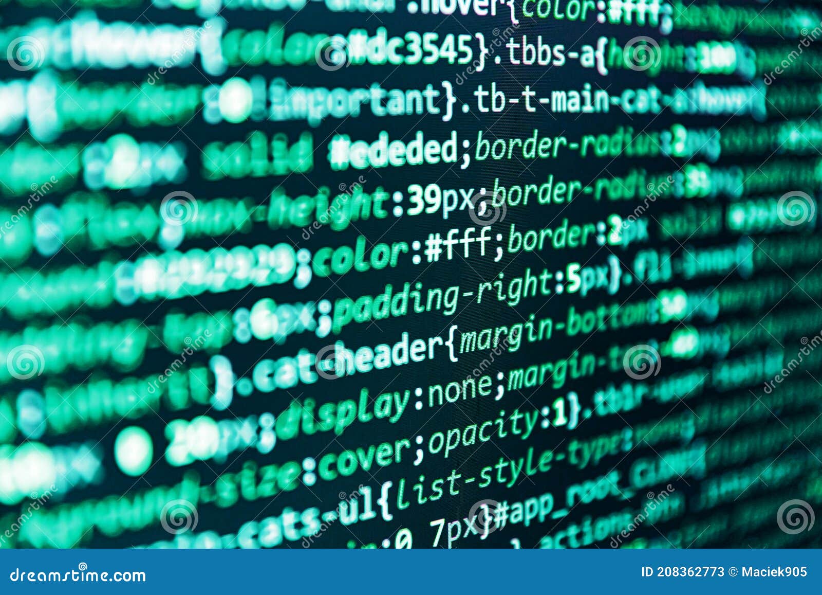 Web Programming And Bracket Technology Background. Program Code PHP HTML CSS Of Site. Creative ...