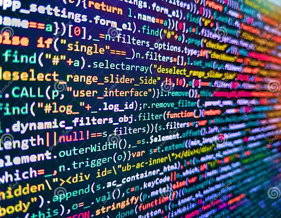 Modern Tech Abstract Technological Background With Digits And Lines Program Code Php Html Css