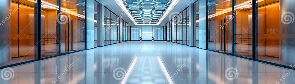 Modern Tech Company Hallway Design with Innovative Graphic ...