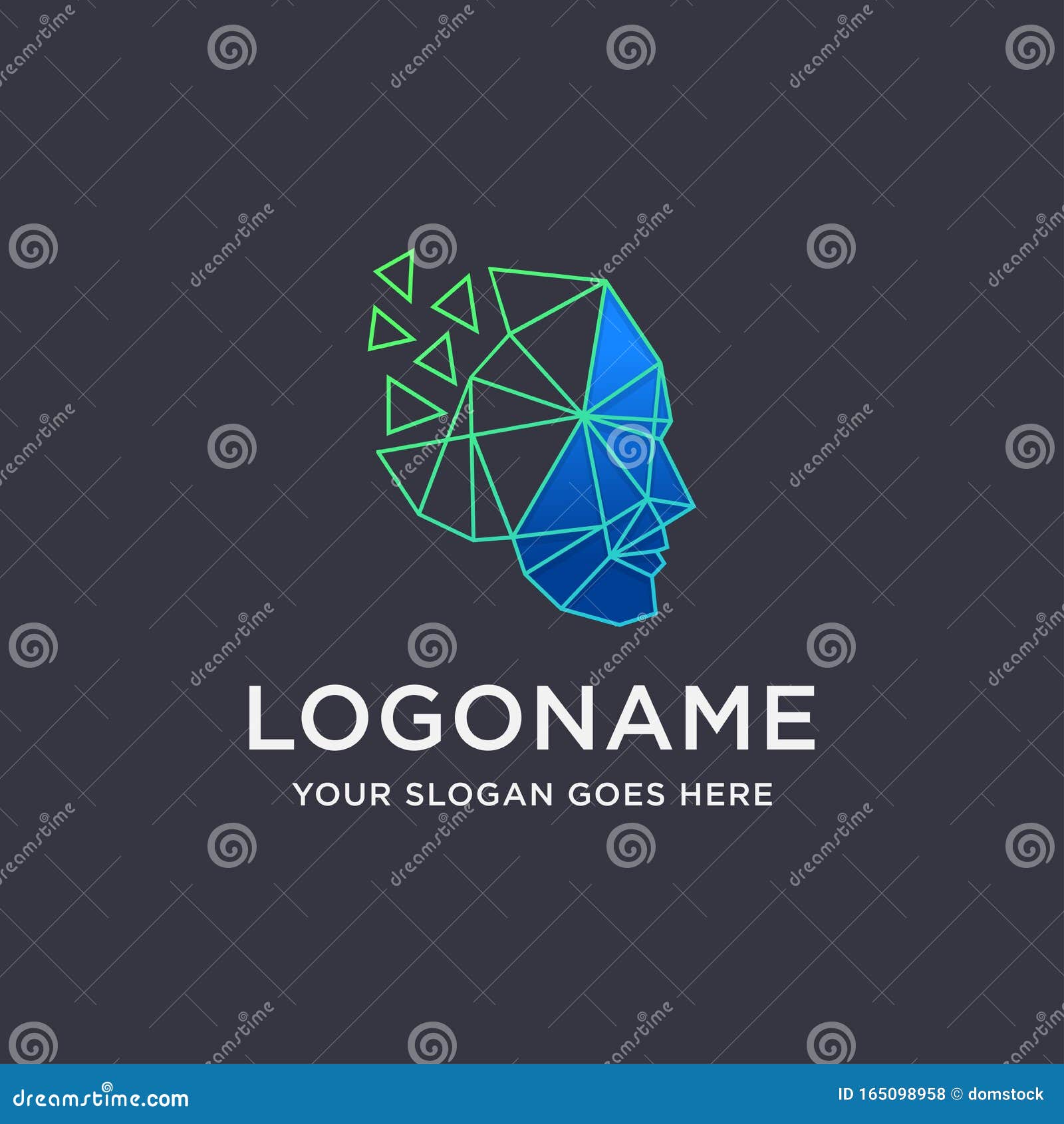 Modern Tech Head Structural Logo Icon, Vector Illustration Stock Vector ...