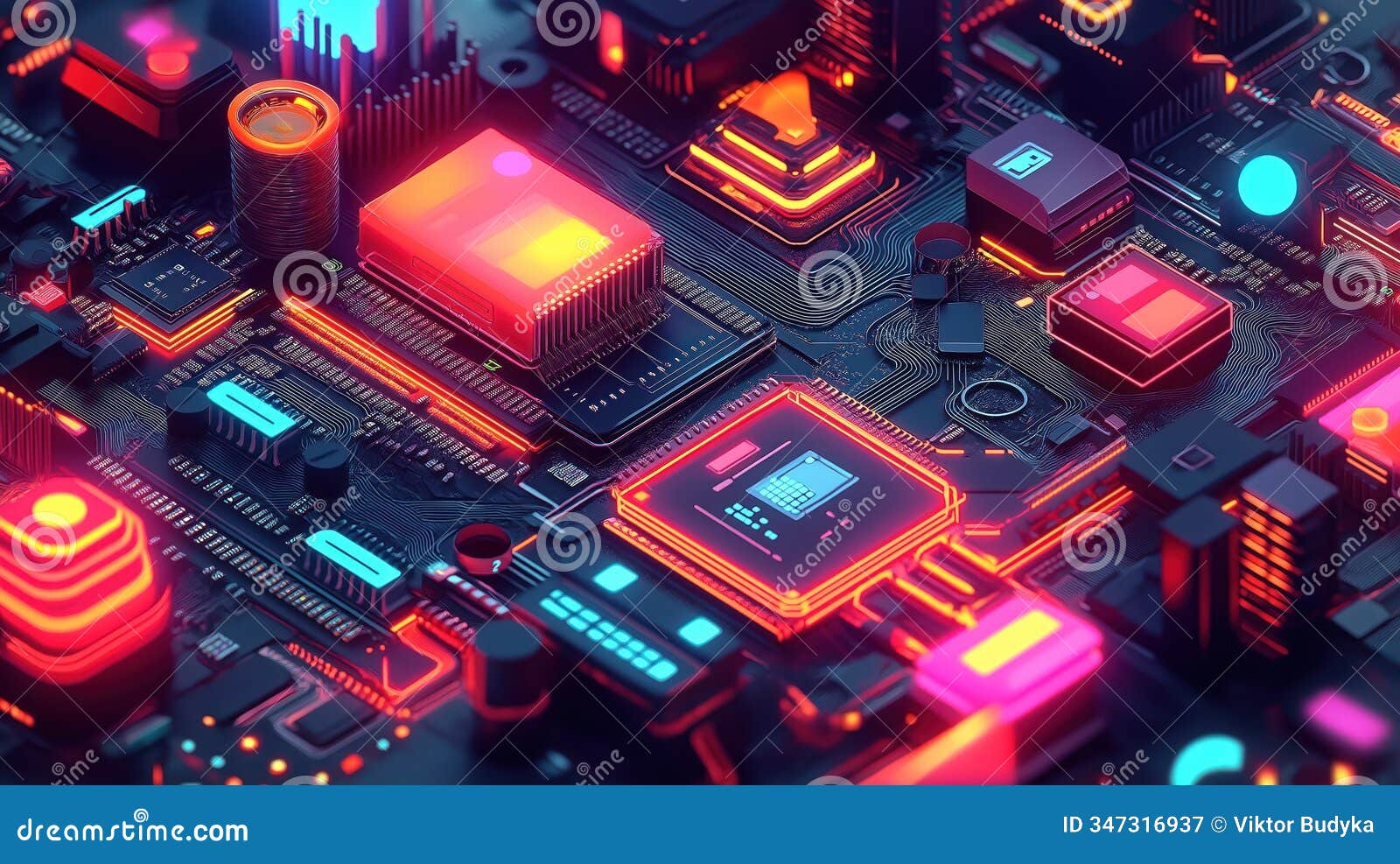 Modern Tech Illustration Shows Complex App Modernization. Colorful ...
