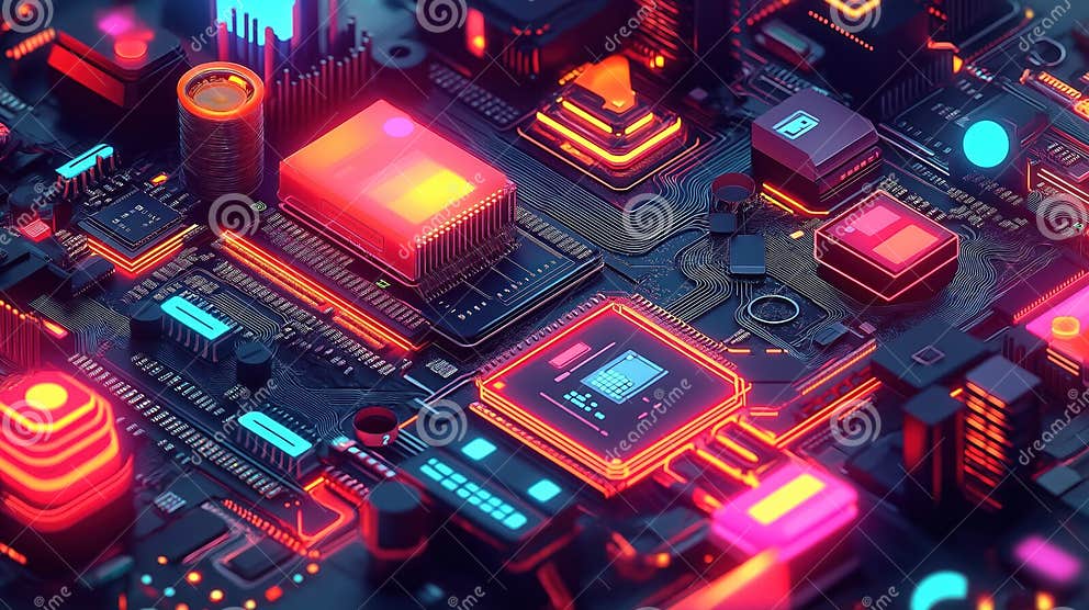 Modern Tech Illustration Shows Complex App Modernization. Colorful ...