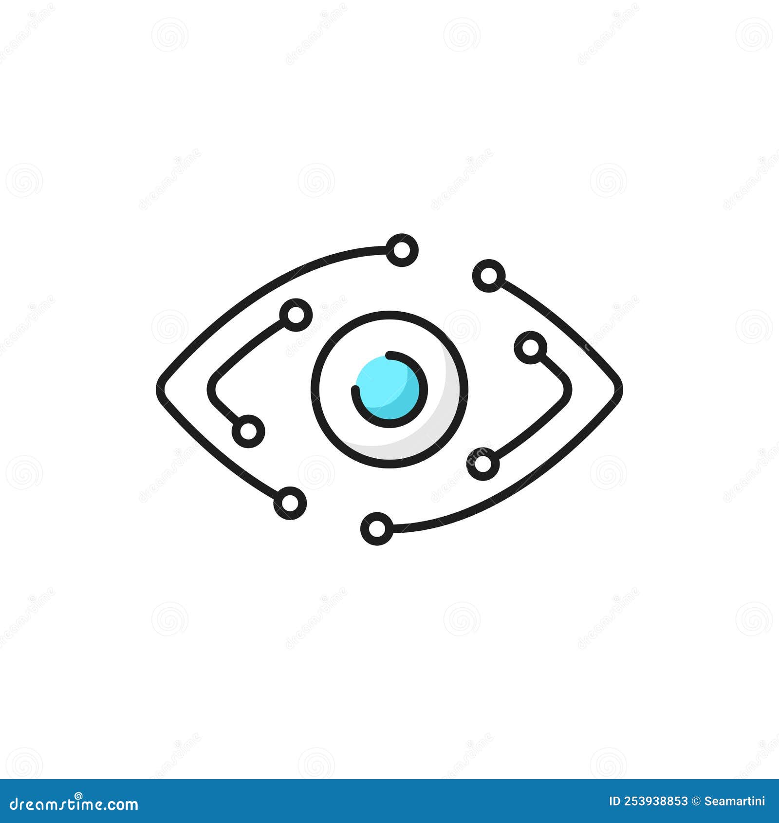 Robot Eye and Computer Tracks Outline Icon Stock Vector - Illustration ...