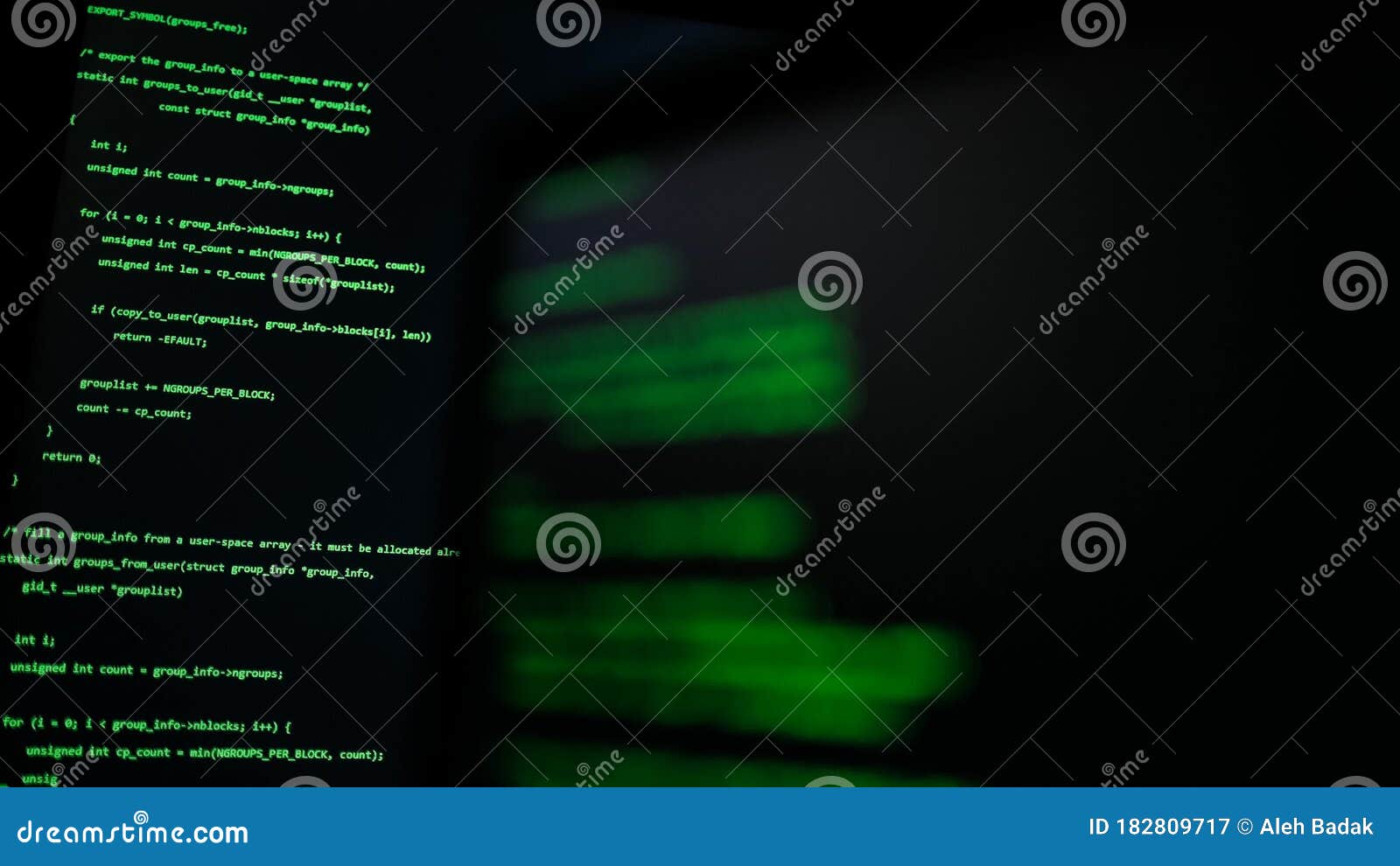 Modern Tech. Program Development and Blockchain Concept. Developer ...