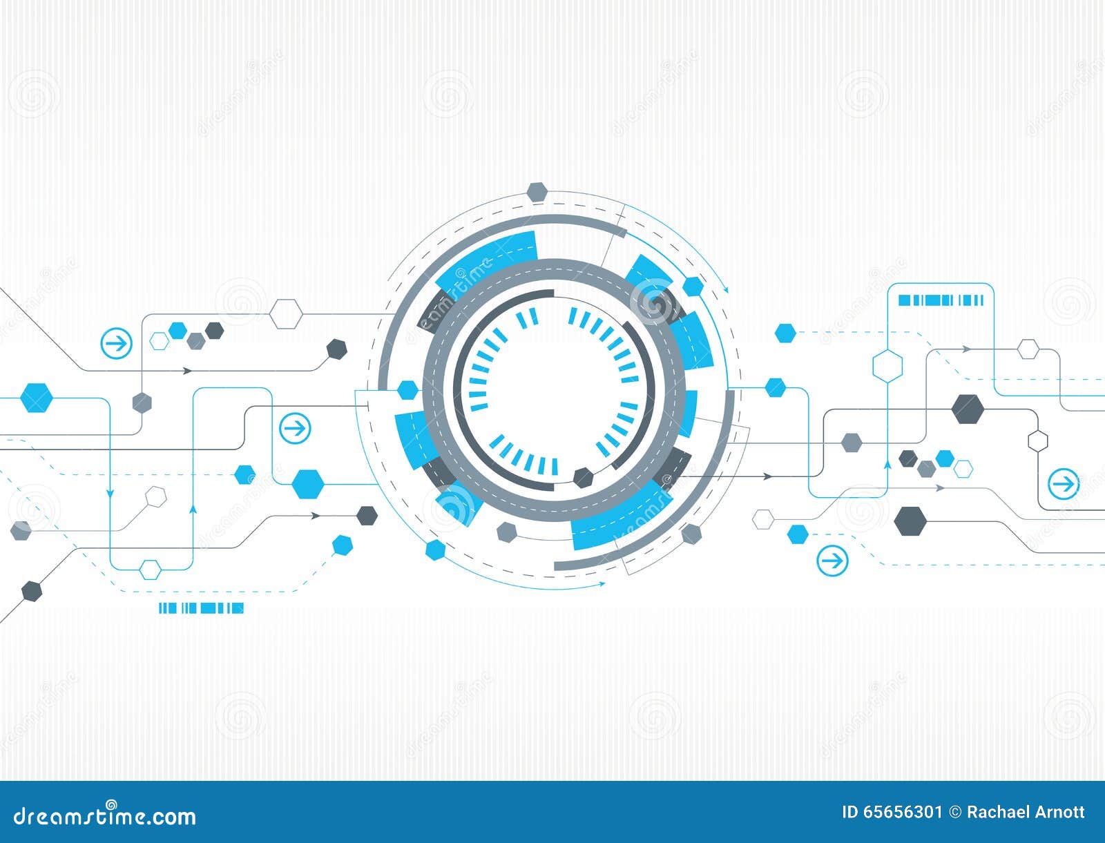 Modern Technical Design with Hexagons Stock Vector - Illustration of ...