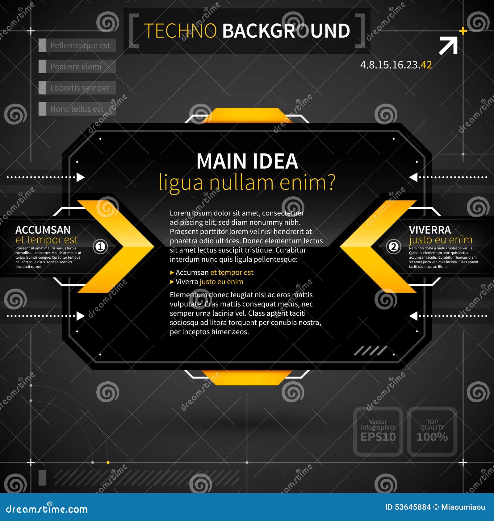 Modern Techno Background with Main Idea and Two Options. Stock Vector ...