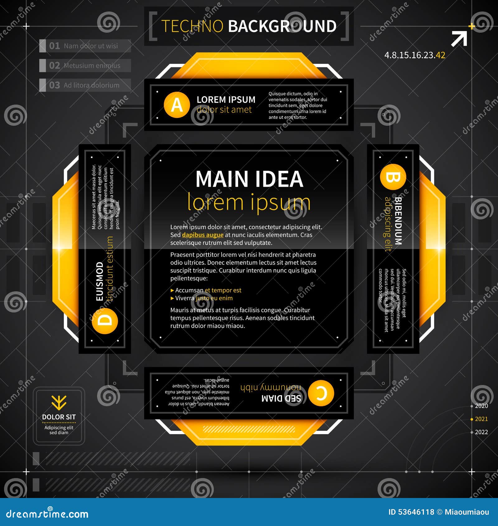 Modern Techno Background with 4 Options Stock Vector - Illustration of ...