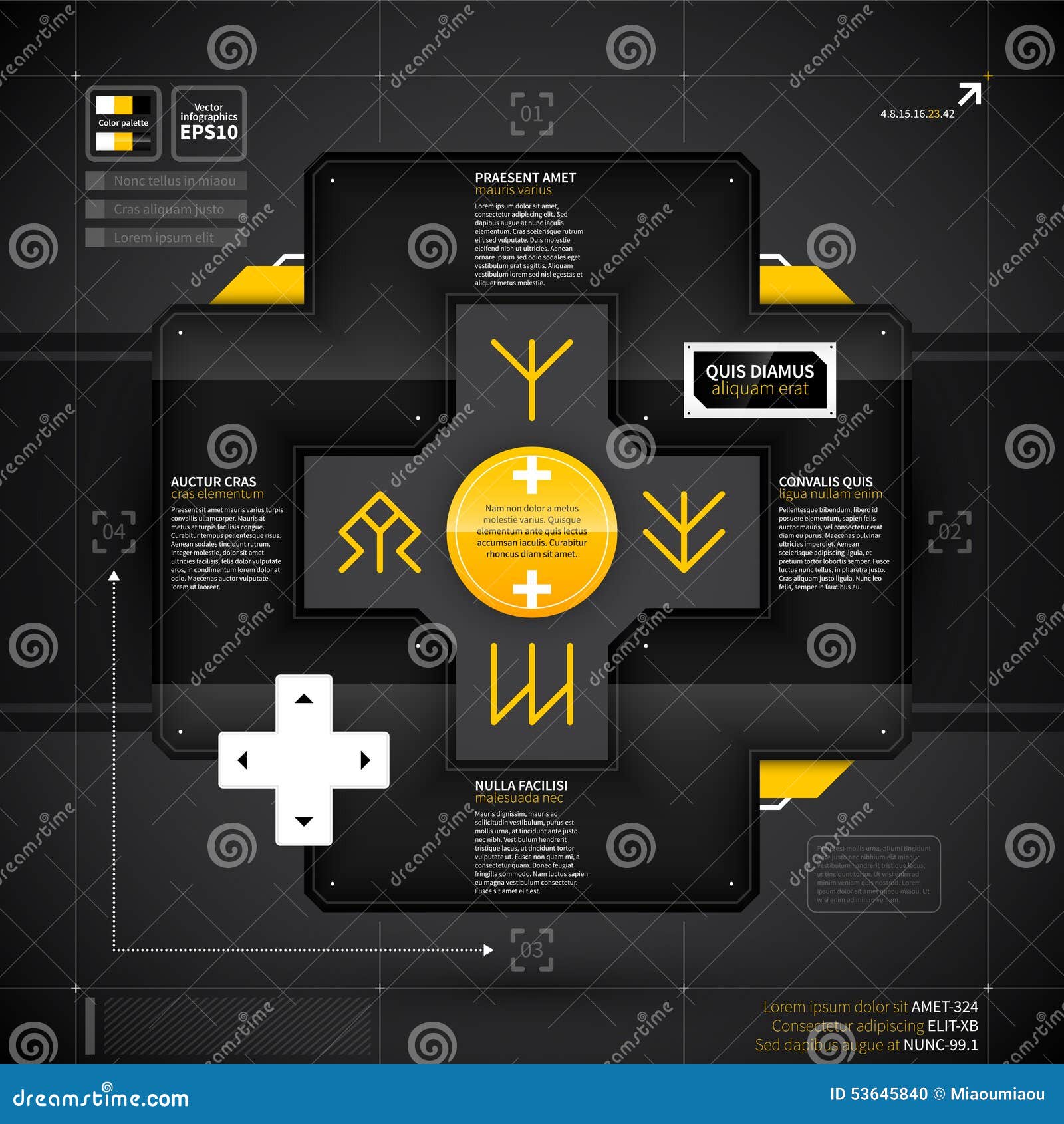 Modern Techno Layout with Four Options. Stock Vector - Illustration of ...