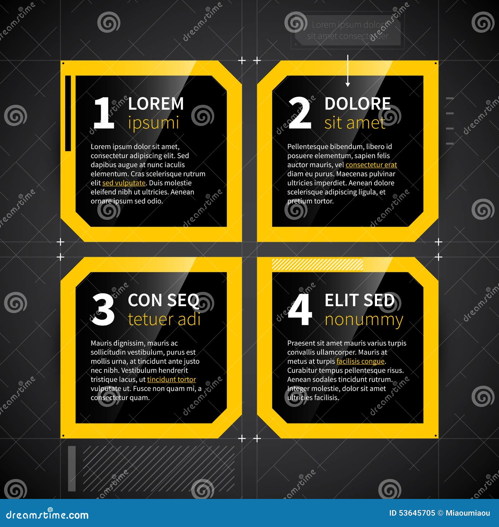 Modern Techno Layout with 4 Options Stock Vector - Illustration of card ...