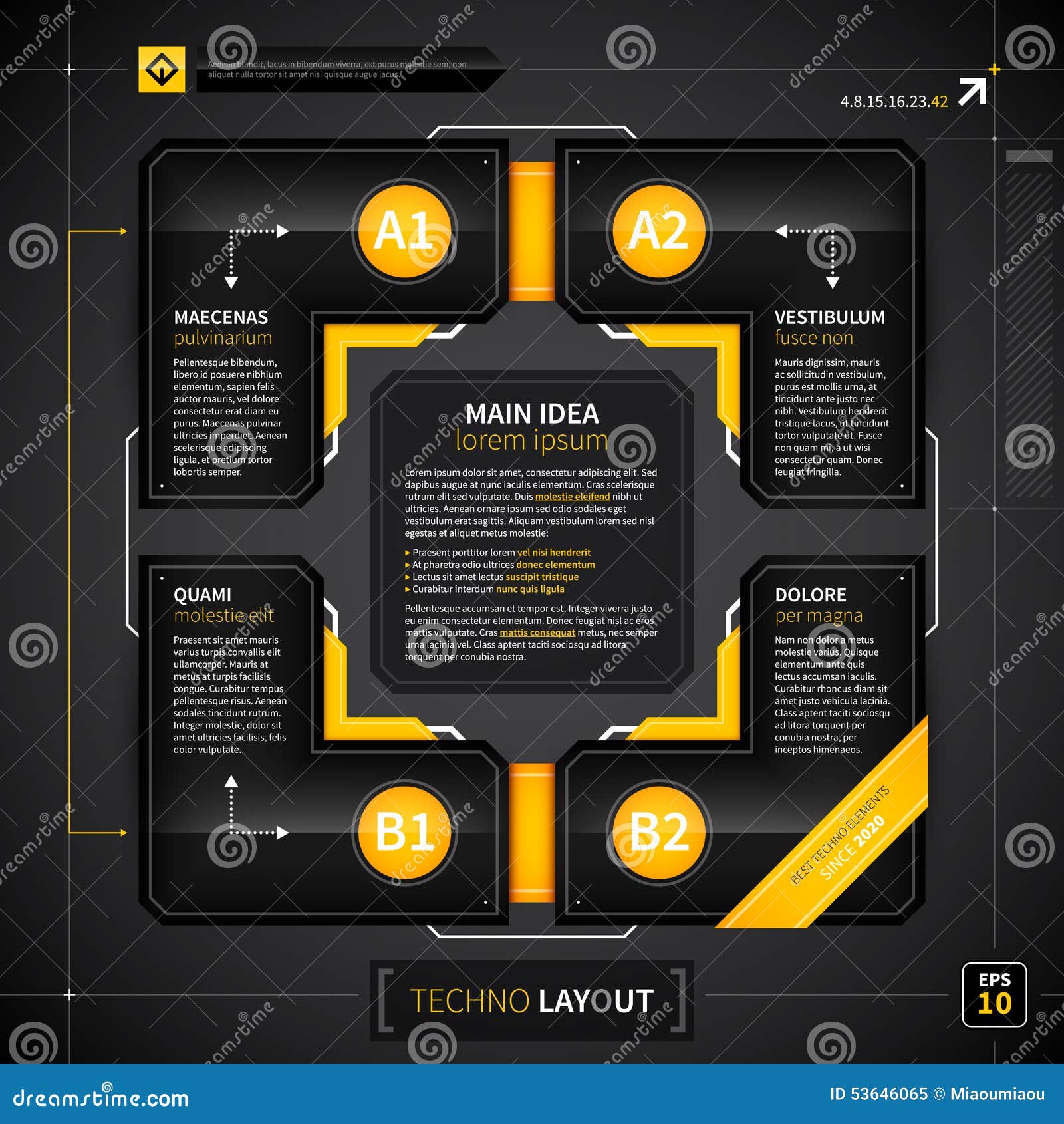 Modern Techno Layout with 4 Options. Stock Vector - Illustration of ...