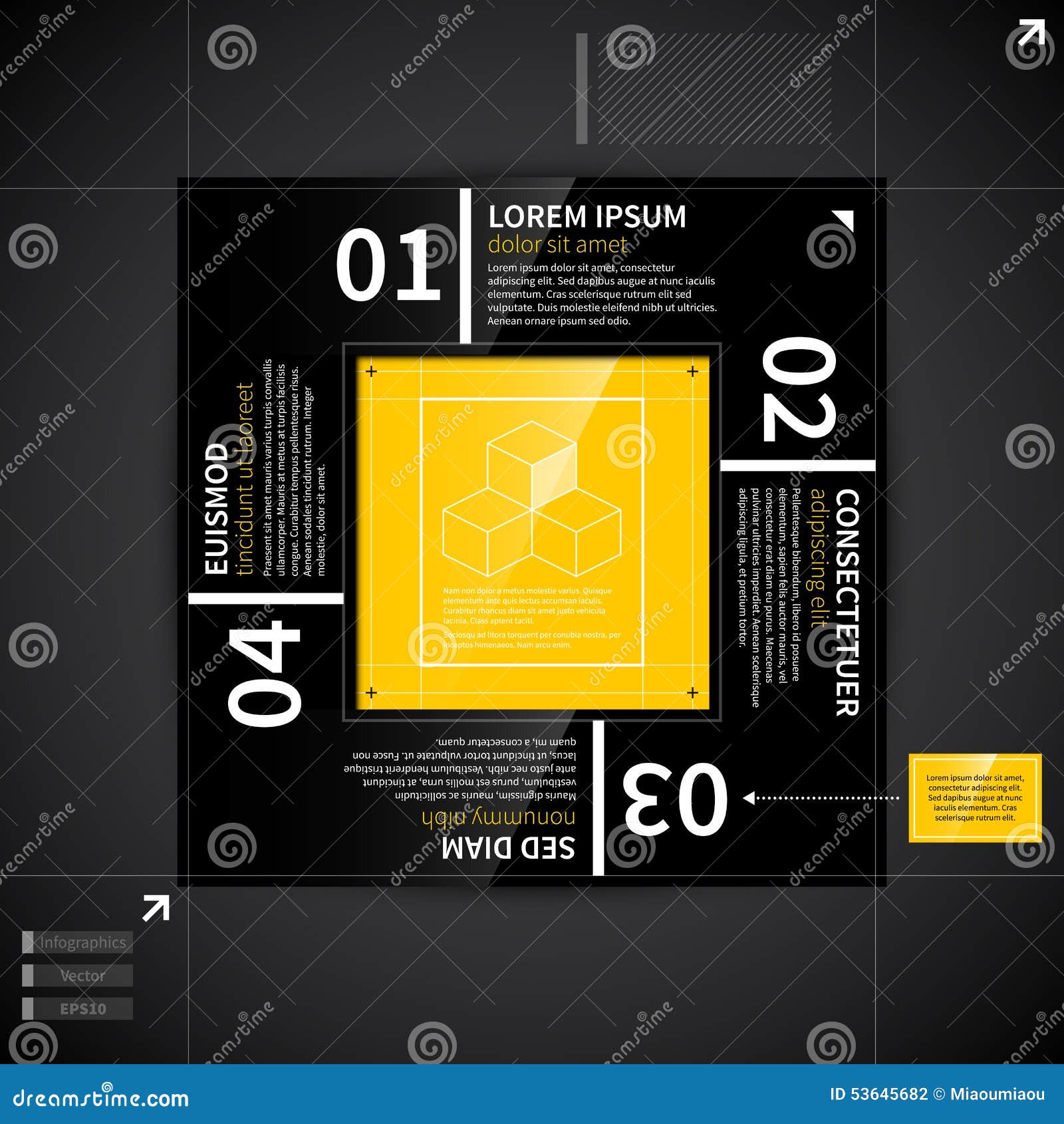 Modern Techno Layout with 4 Options. Stock Vector - Illustration of ...