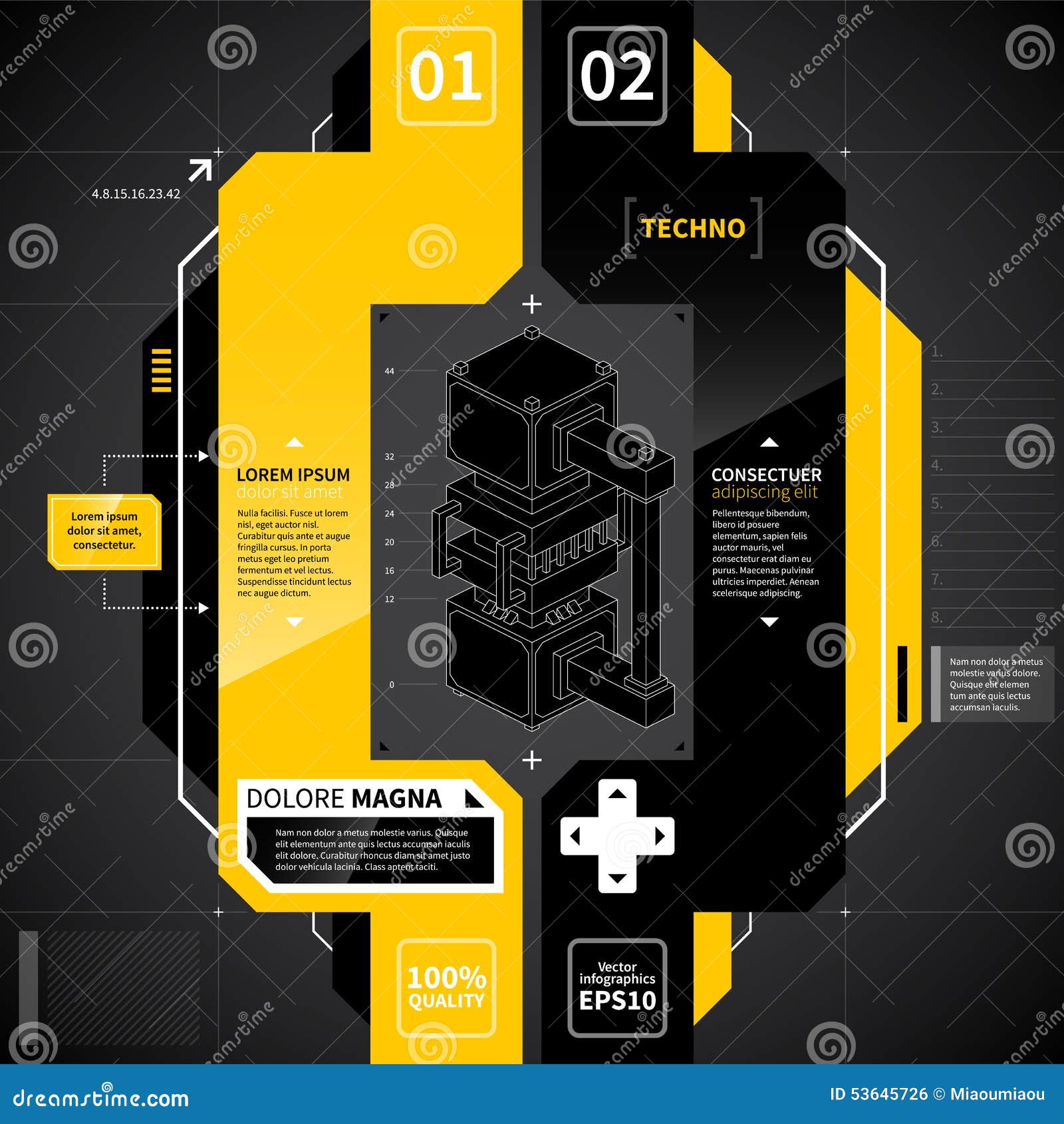 Modern Techno Layout Template. Stock Vector - Illustration of eps10 ...