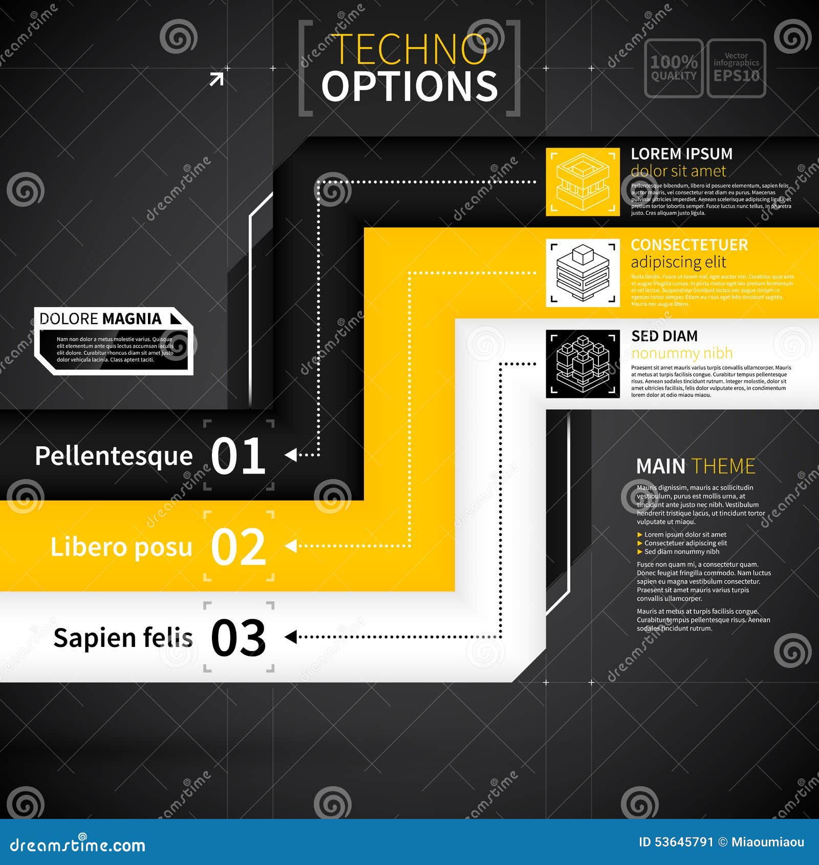 Modern Techno Layout with Three Lines. Stock Vector - Illustration of ...