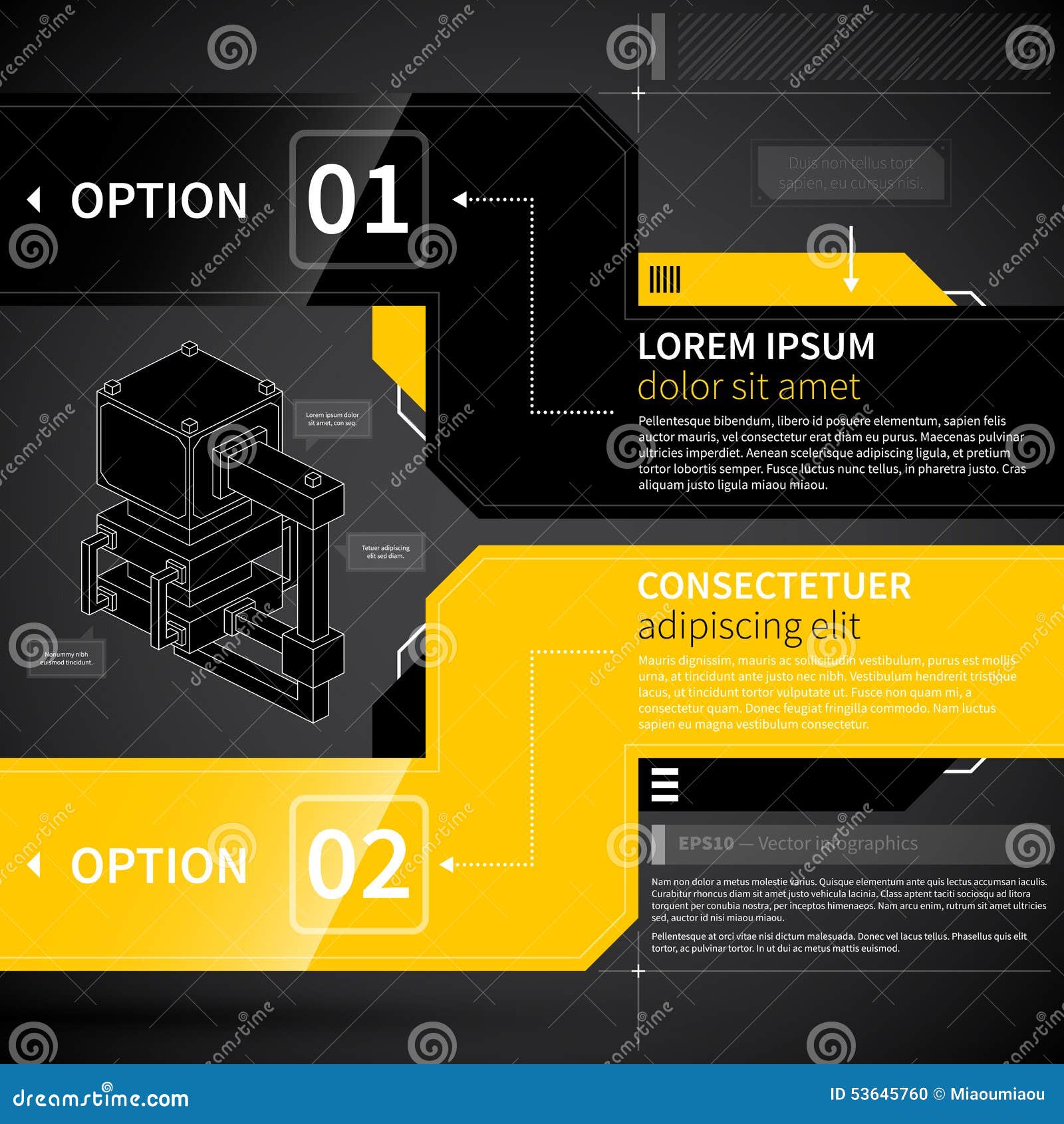 Modern Techno Layout with Two Options. Stock Vector - Illustration of ...