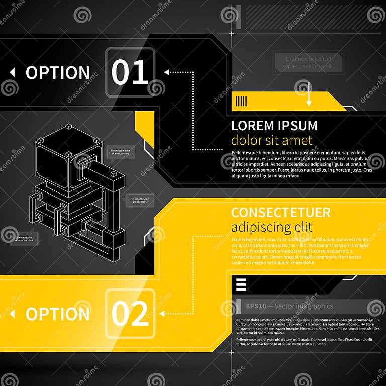 Modern Techno Layout with Two Options. Stock Vector - Illustration of ...