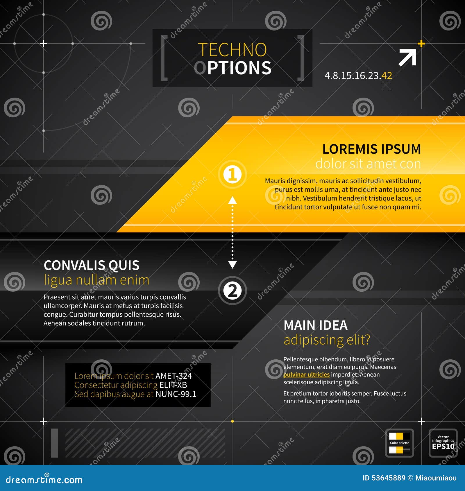Modern Techno Layout with Two Options. Stock Vector - Illustration of ...