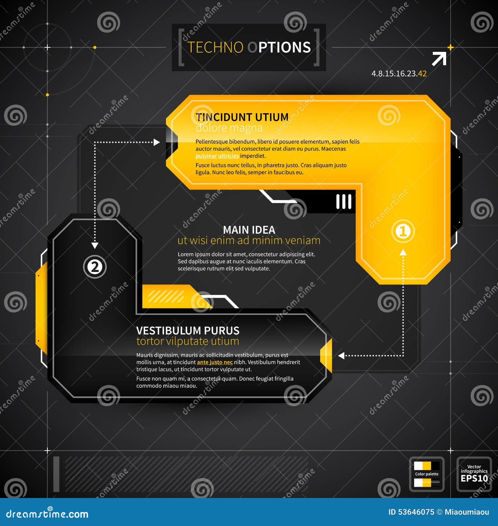 Modern Techno Layout with Two Options Stock Vector - Illustration of ...