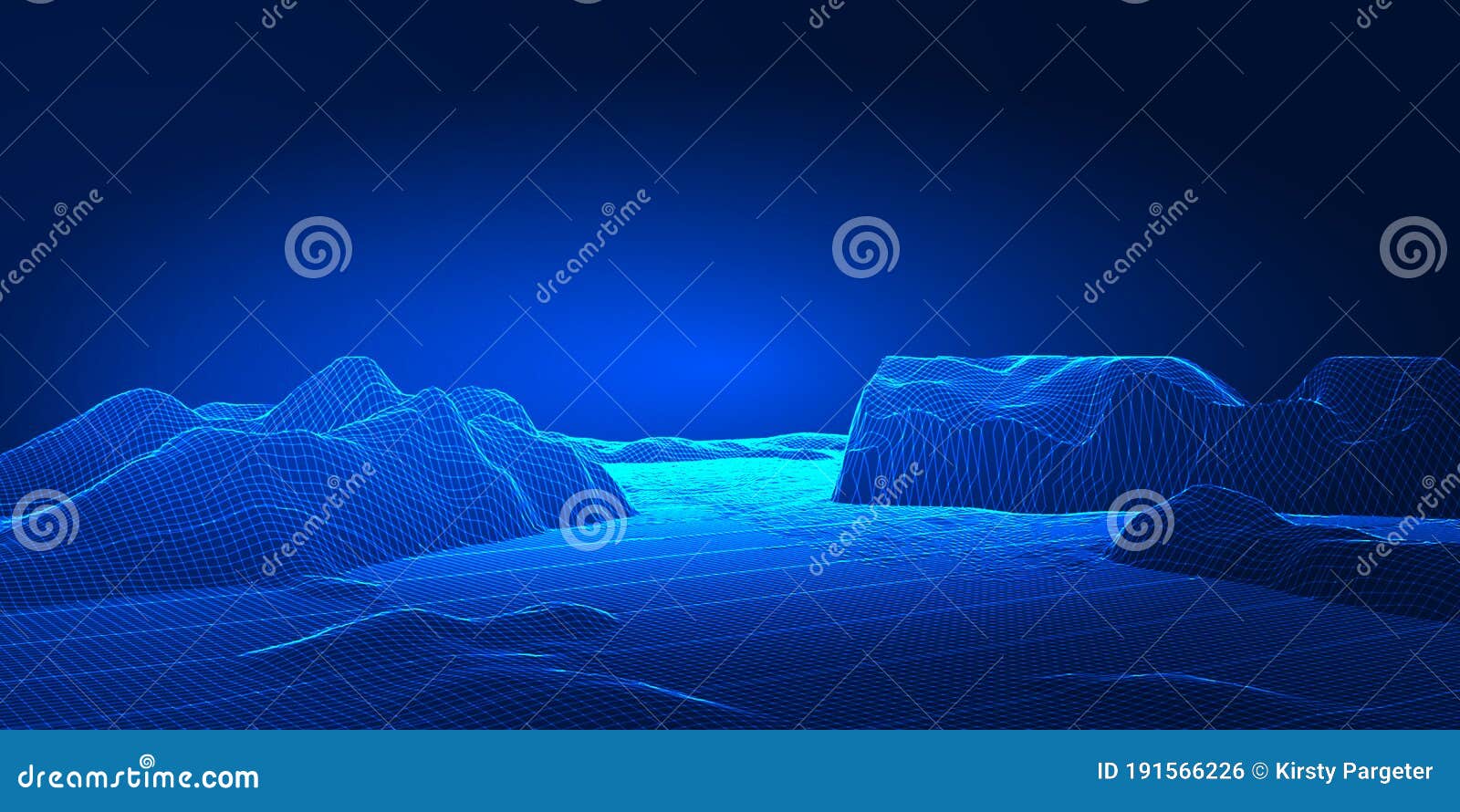 Wireframe Landscape Backgrounds Set. EPS 10 Vector Illustration ...
