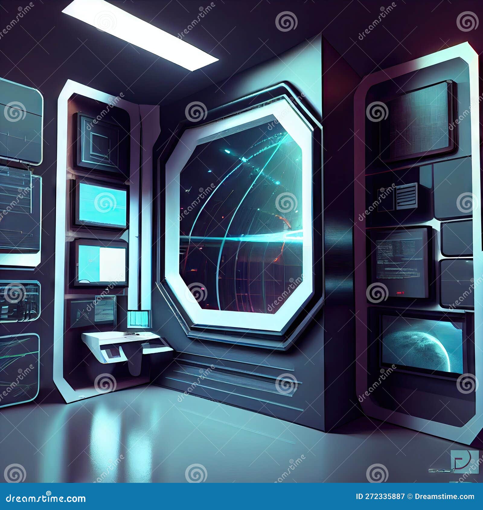 Modern Technocratic Interior Design with Screens and Installations Sci ...