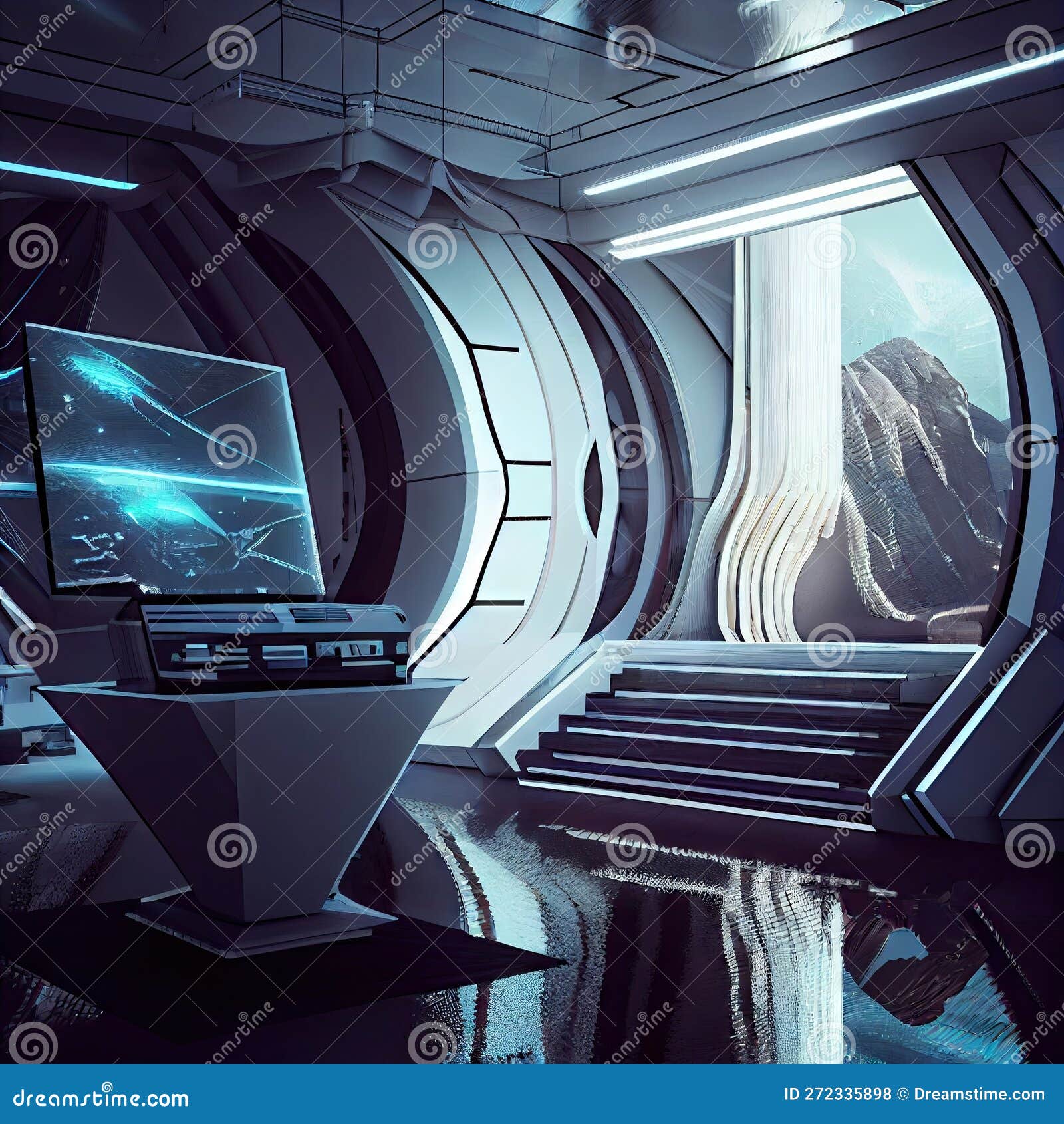 Modern Technocratic Interior Design with Screens and Installations Sci ...