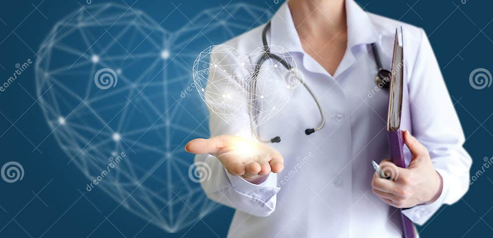 Modern Technologies in Cardiology. Stock Image - Image of artificial ...