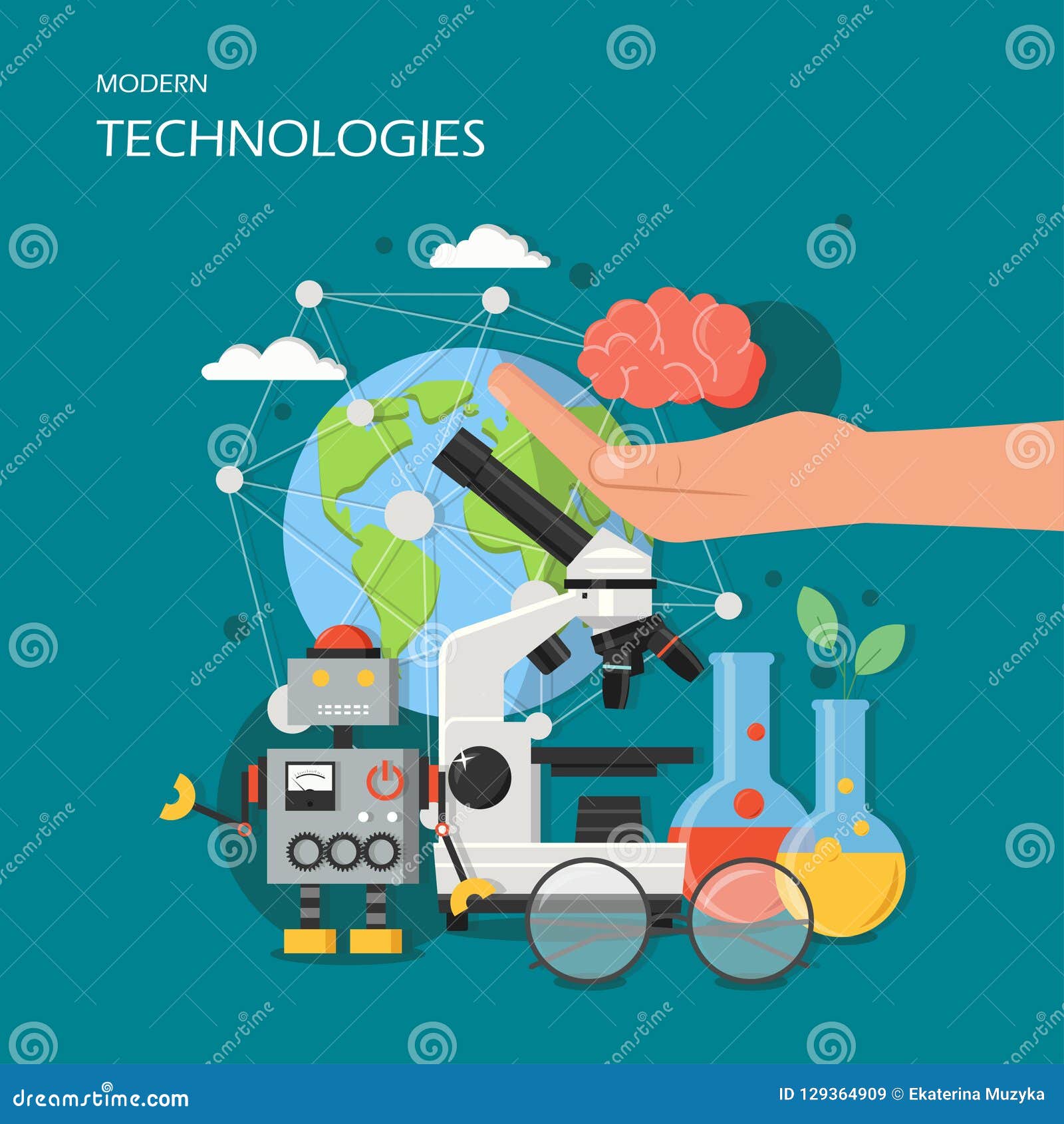 Modern Technologies Vector Illustration in Flat Style Stock Vector ...