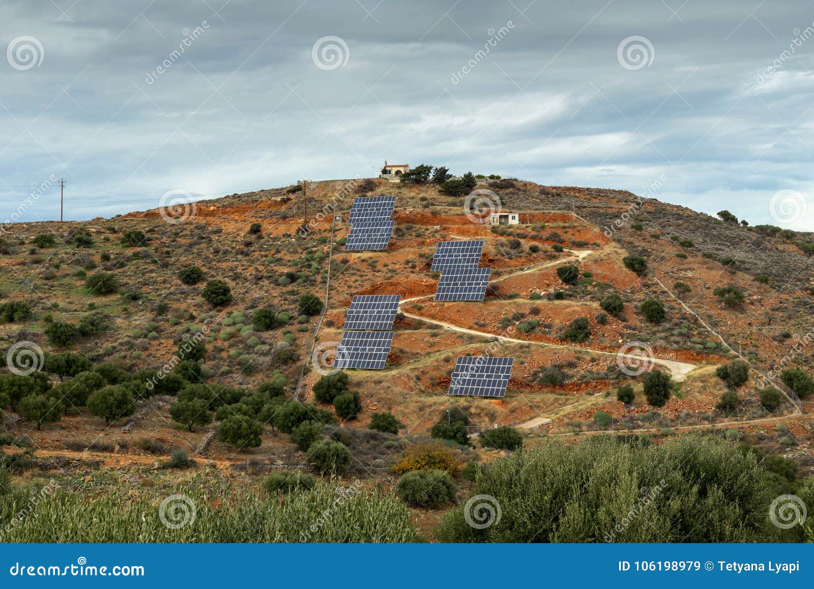 Solar Panels in the Mountains Stock Image - Image of accumulate ...
