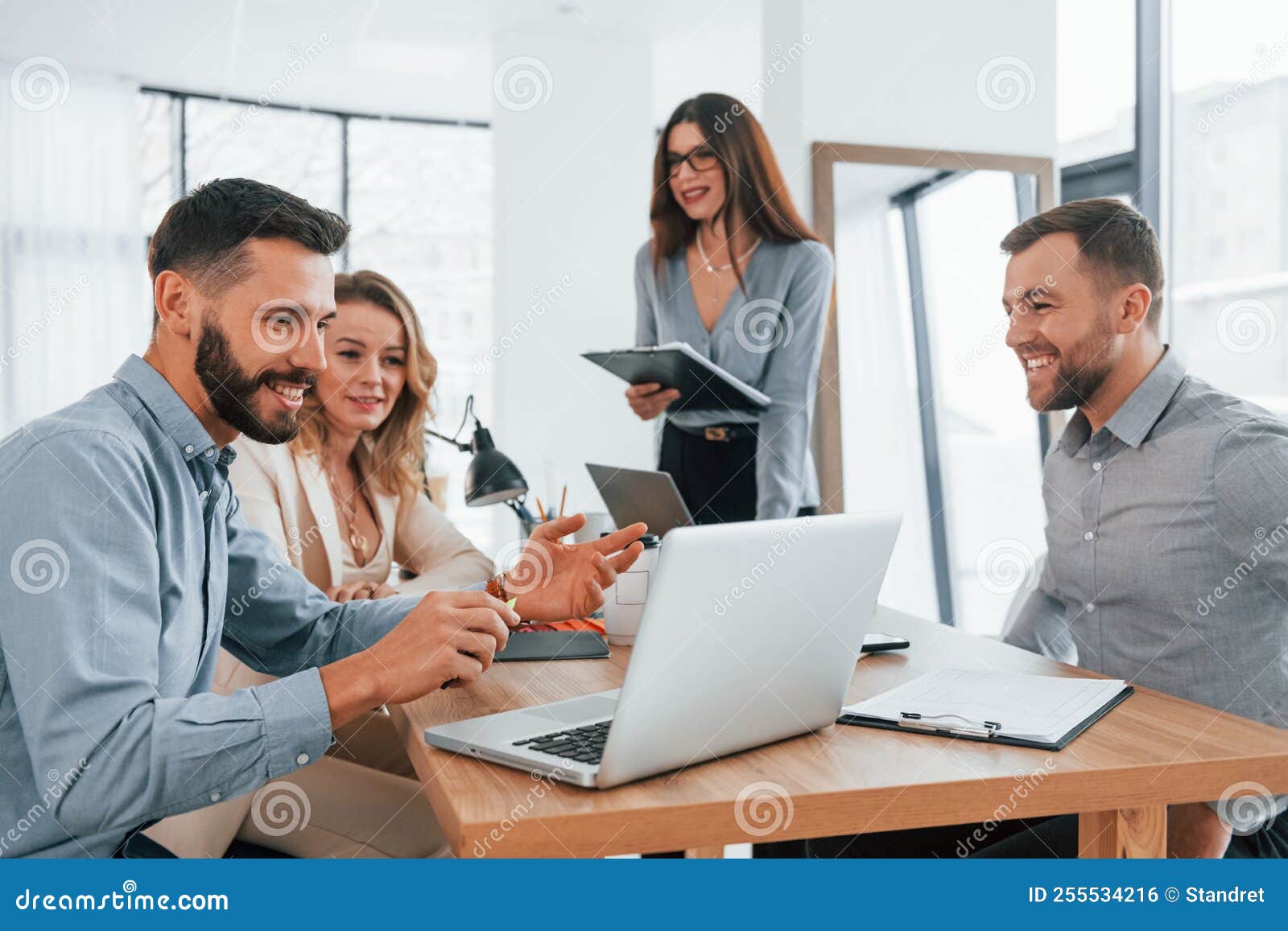 Modern Technologies. Group of Business People that Working on the ...