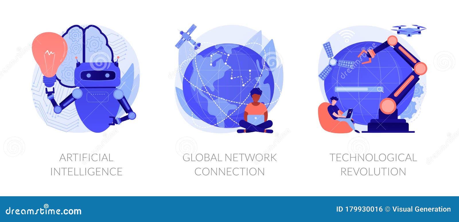 Modern Technologies Progress Metaphors Stock Vector - Illustration of ...