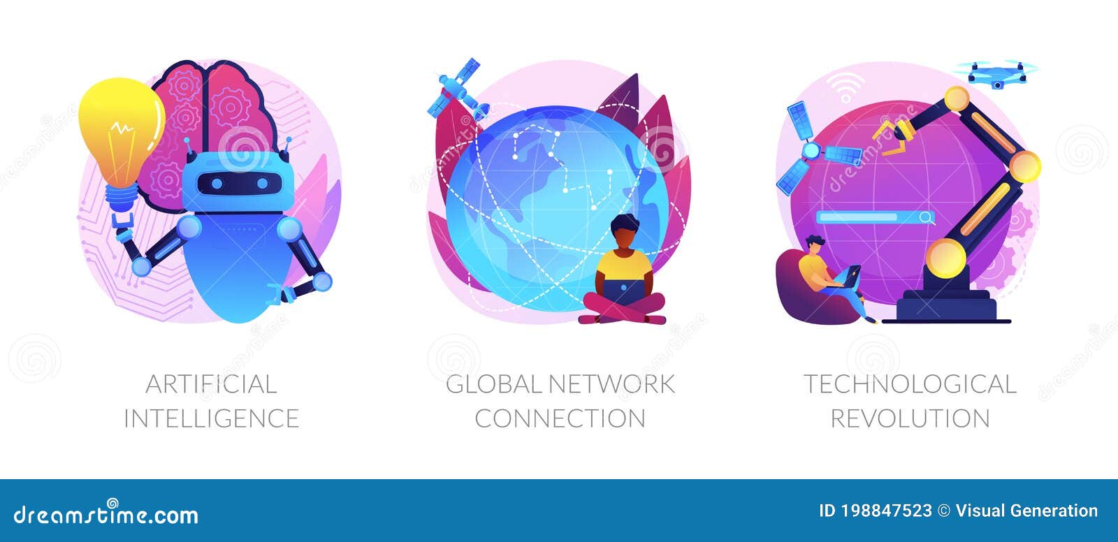 Modern Technologies Progress Metaphors Stock Vector - Illustration of ...