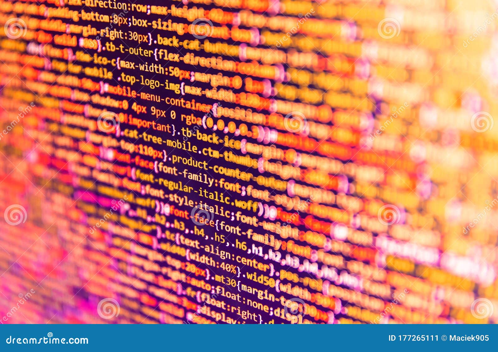 Modern Technologies Web Cascading Design Code On Dark Background Binary Computer Code