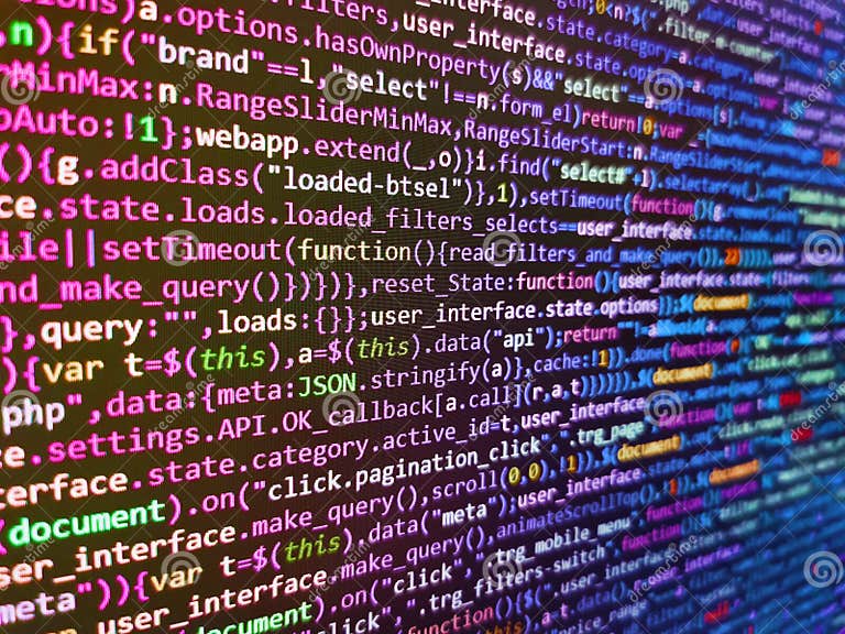 Modern Technologies, Web Cascading Design. Programmer Workplace. Web ...