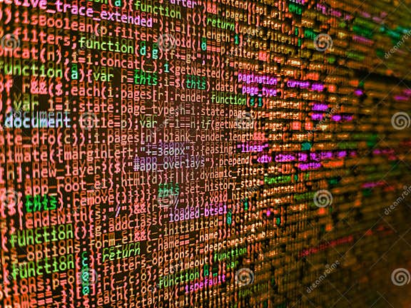 Modern Technologies, Web Cascading Design. Programming Code Abstract Screen of Software ...