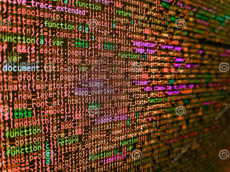 Modern Technologies, Web Cascading Design. Programming Code Abstract Screen of Software ...