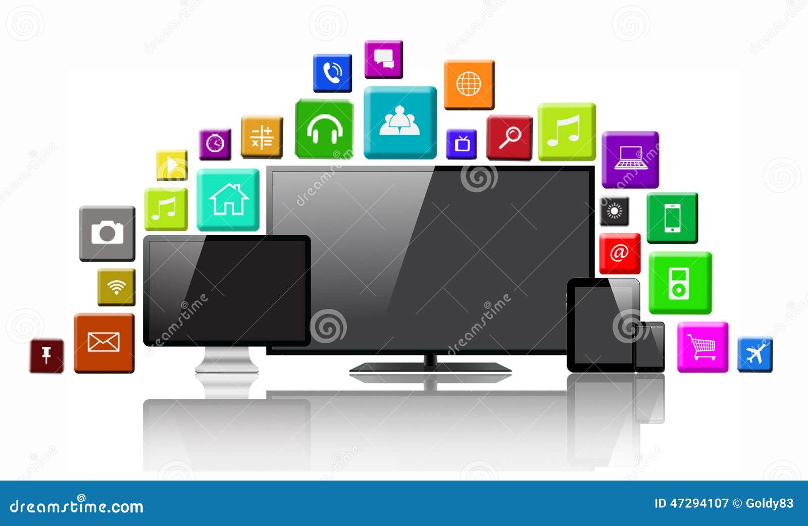 Modern technology and apps stock illustration. Illustration of portable ...