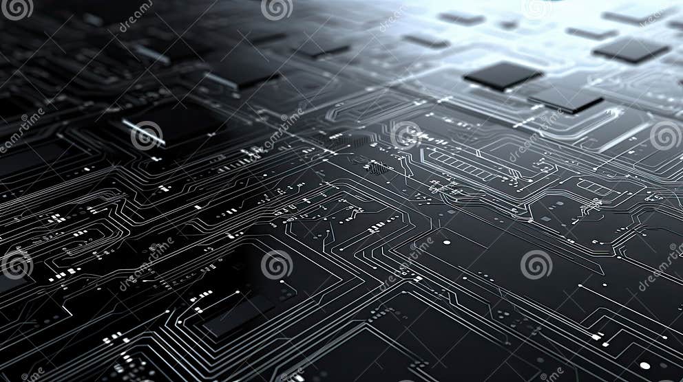 Modern Technology Background Gray Stock Image - Image of depth ...