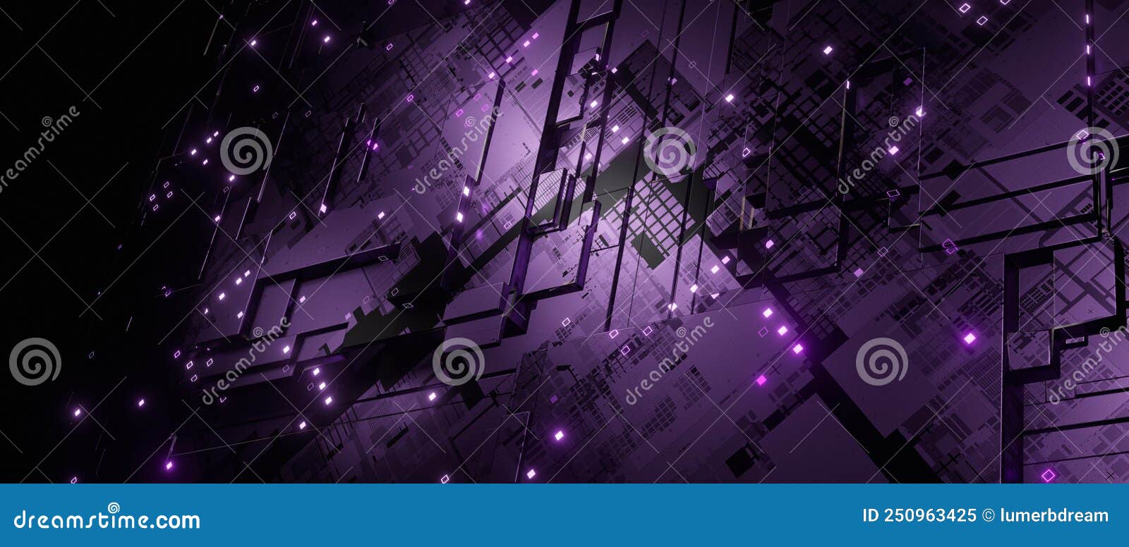 Modern Technology. Box Scheme. Neural Network. Abstract Metallic Sci-fi ...