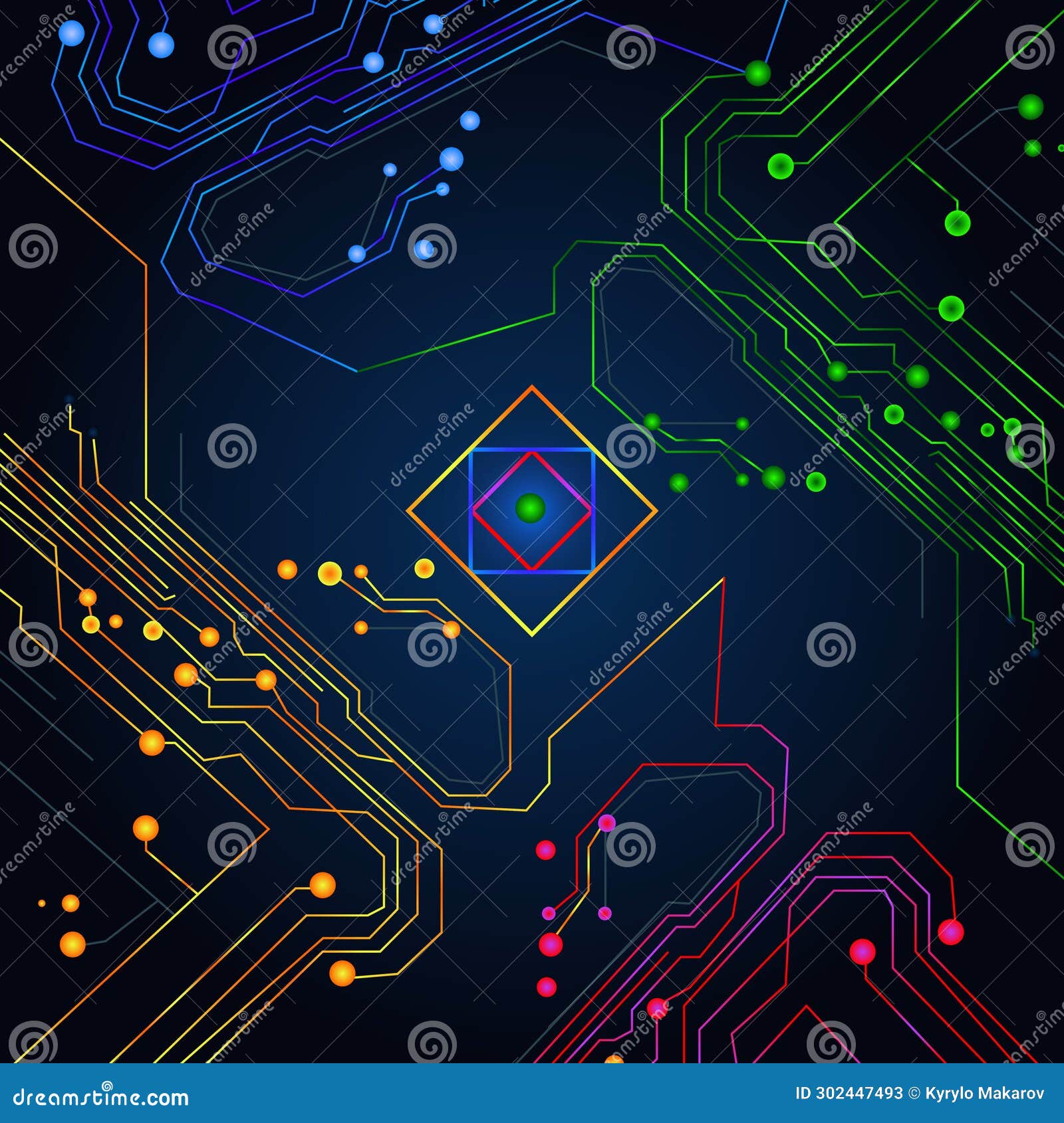 Modern Technology Circuit Board Texture Background Design. Neurons and ...