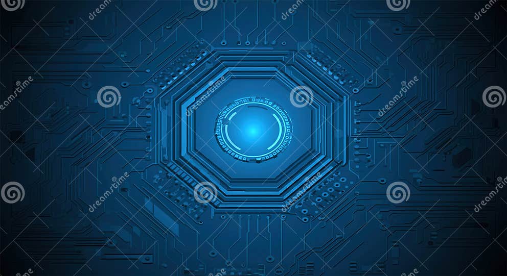 Modern Technology Circuit Board Texture Background Design. Quantum Computer Technologies ...