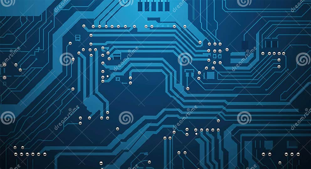 Modern Technology Circuit Board Texture Background Design. Quantum Computer Technologies ...