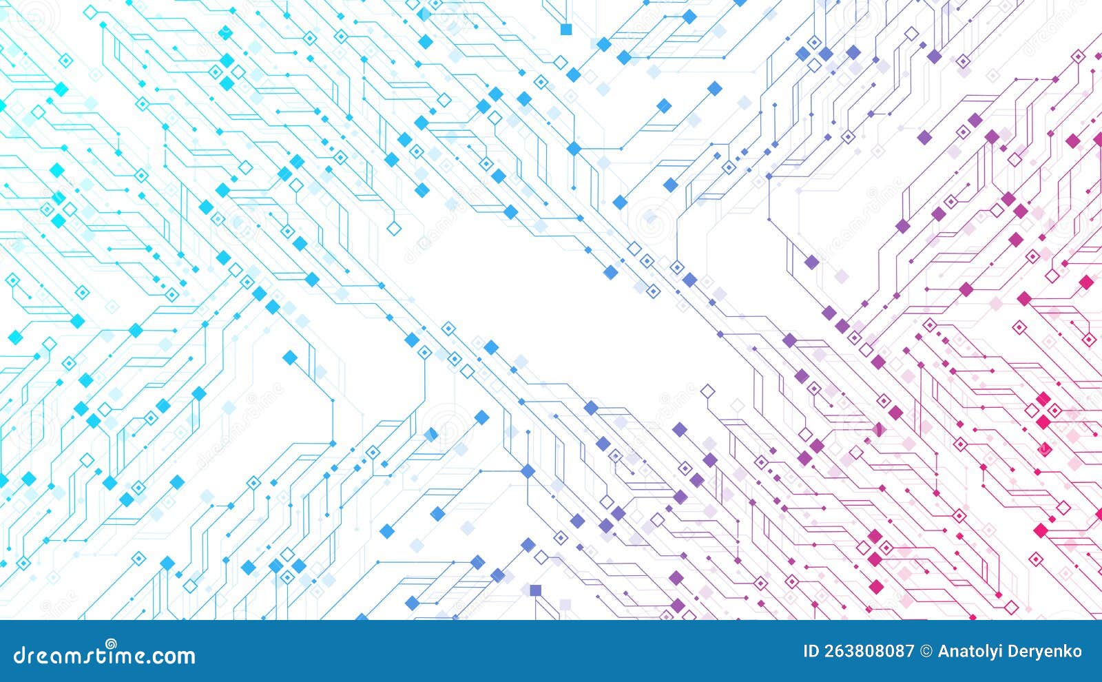 Modern Technology Circuit Board Texture Background Design. Waves Flow ...