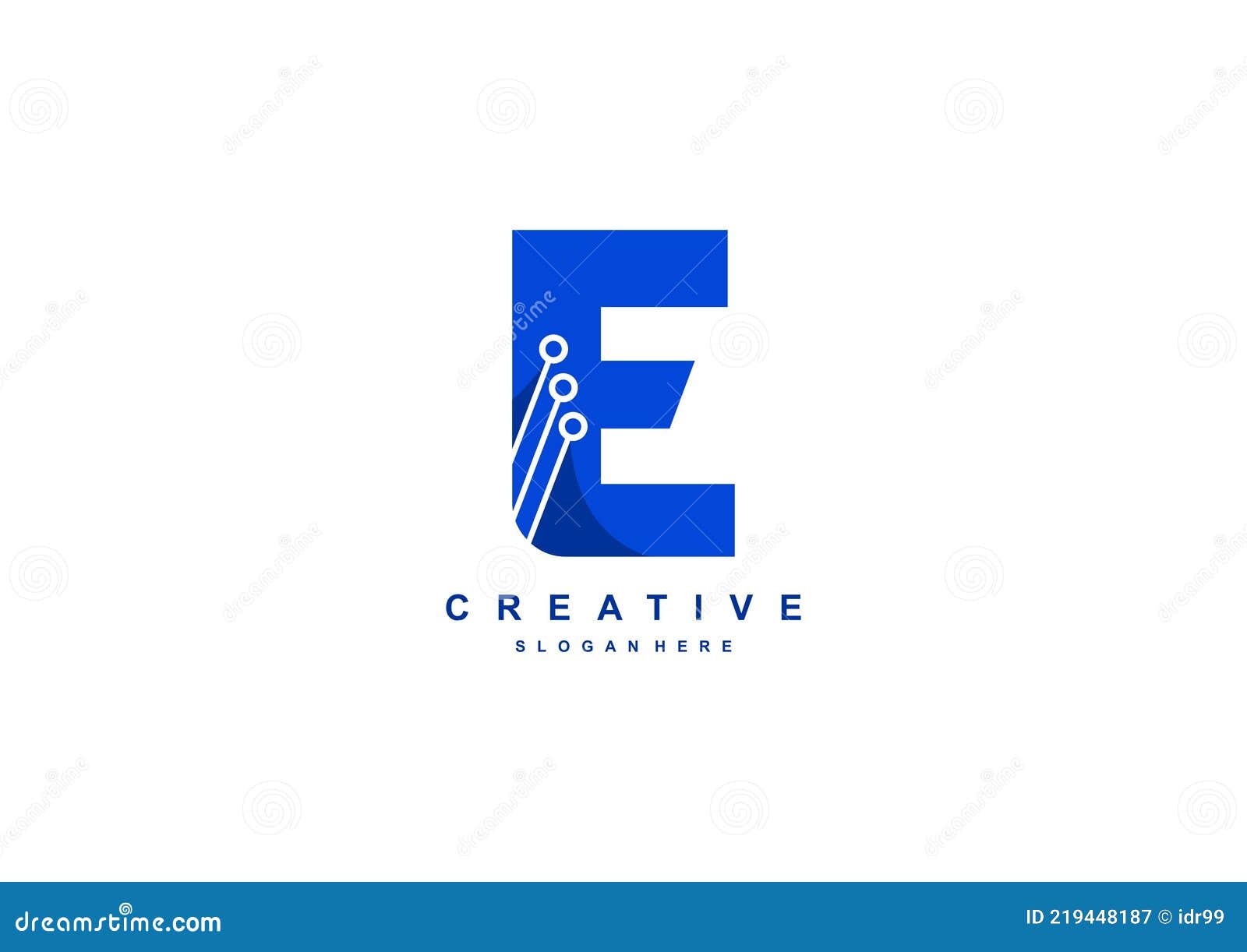 Modern Technology Circuit Letter E Logotype Stock Illustration ...