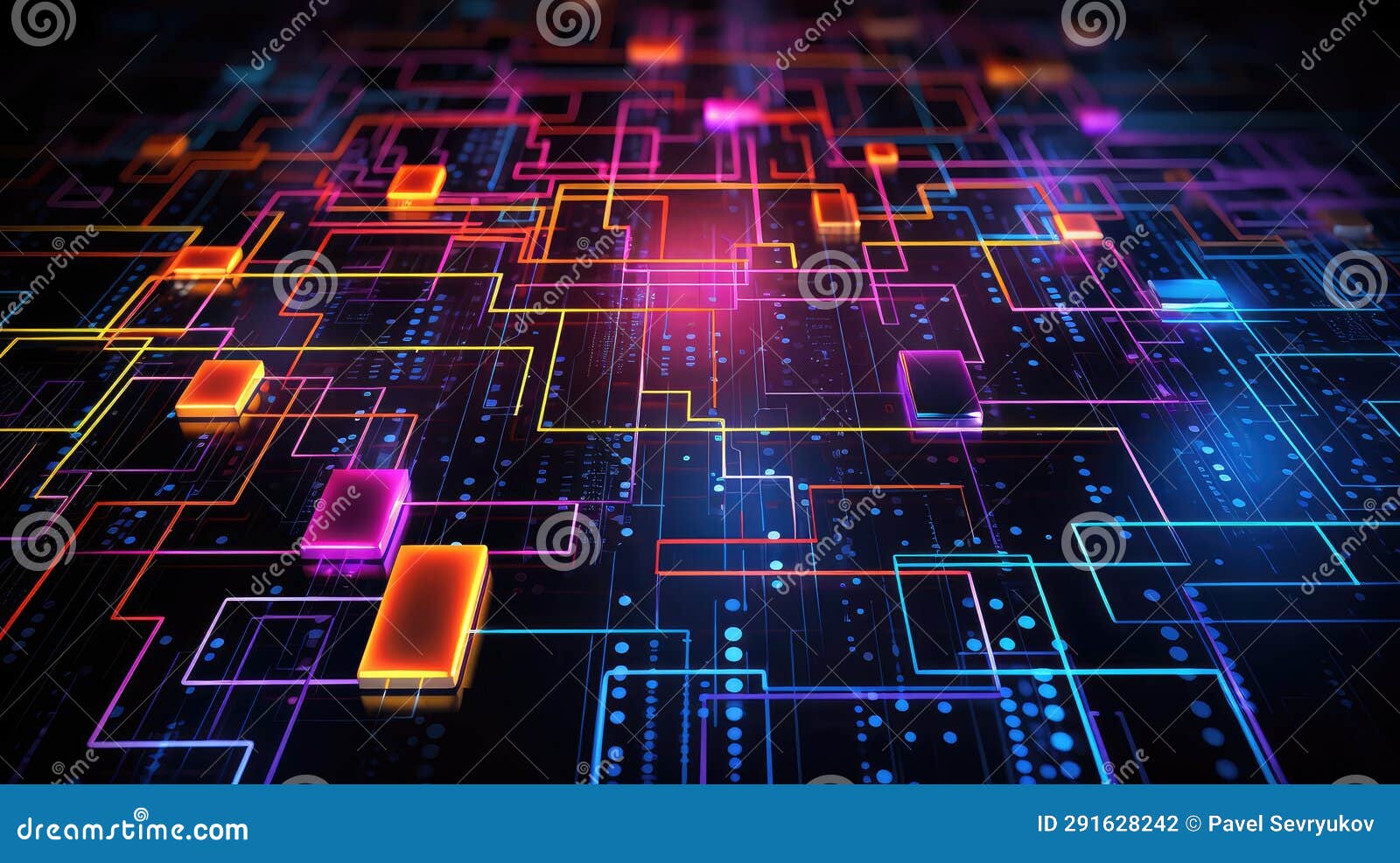 Modern Technology Circuit Lines Stock Illustration - Illustration of ...
