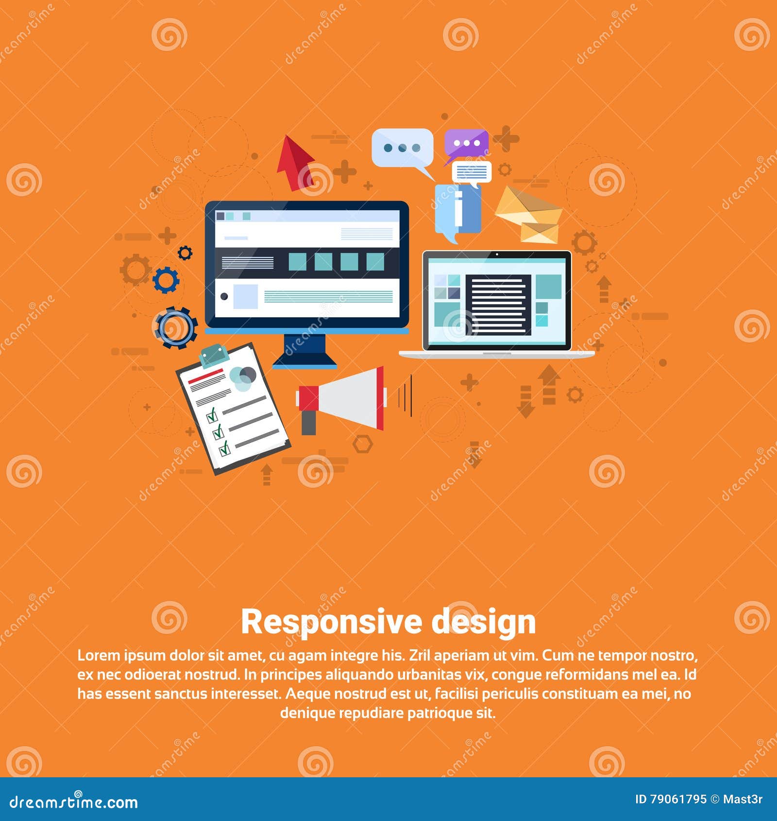 Modern Technology Computer Responsive Design Business Web Banner Stock ...
