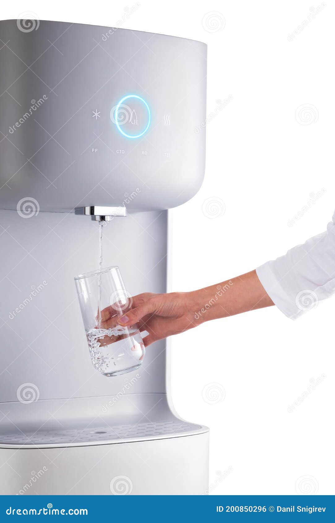 Modern Technology Concept. New Water Cooler Format. Touch Panel with a ...