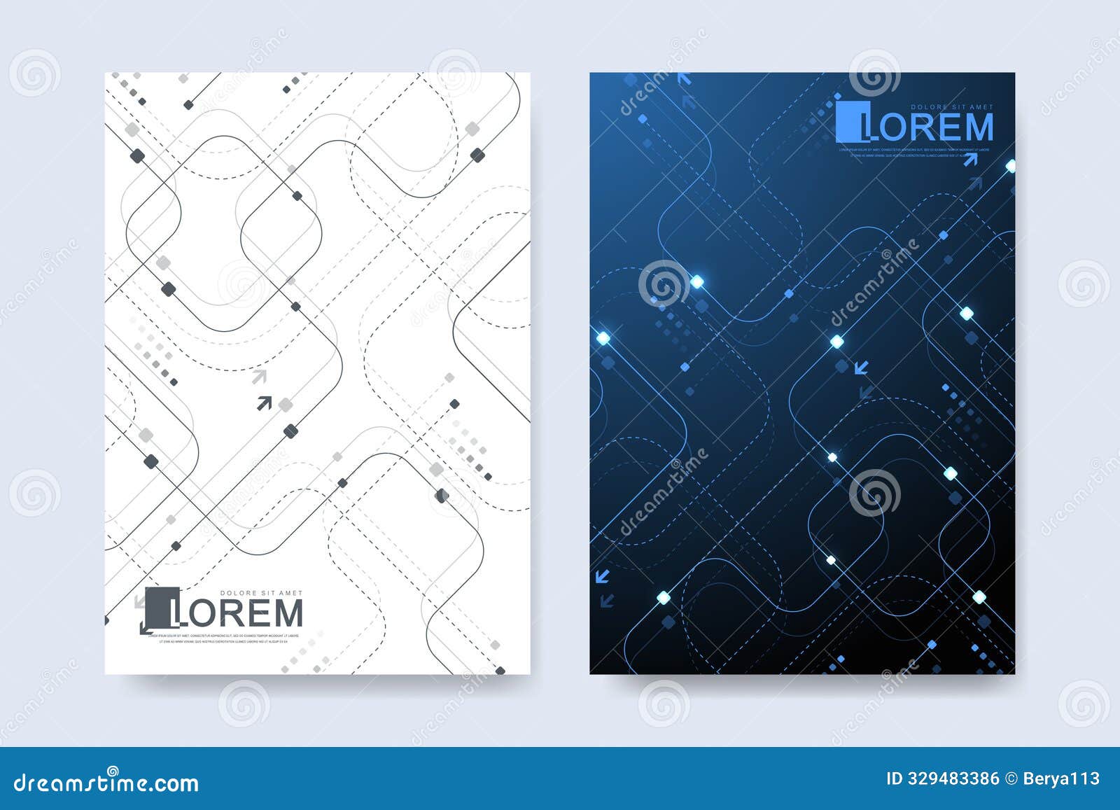 Modern Technology Cover Template Design for a Report and Brochure ...
