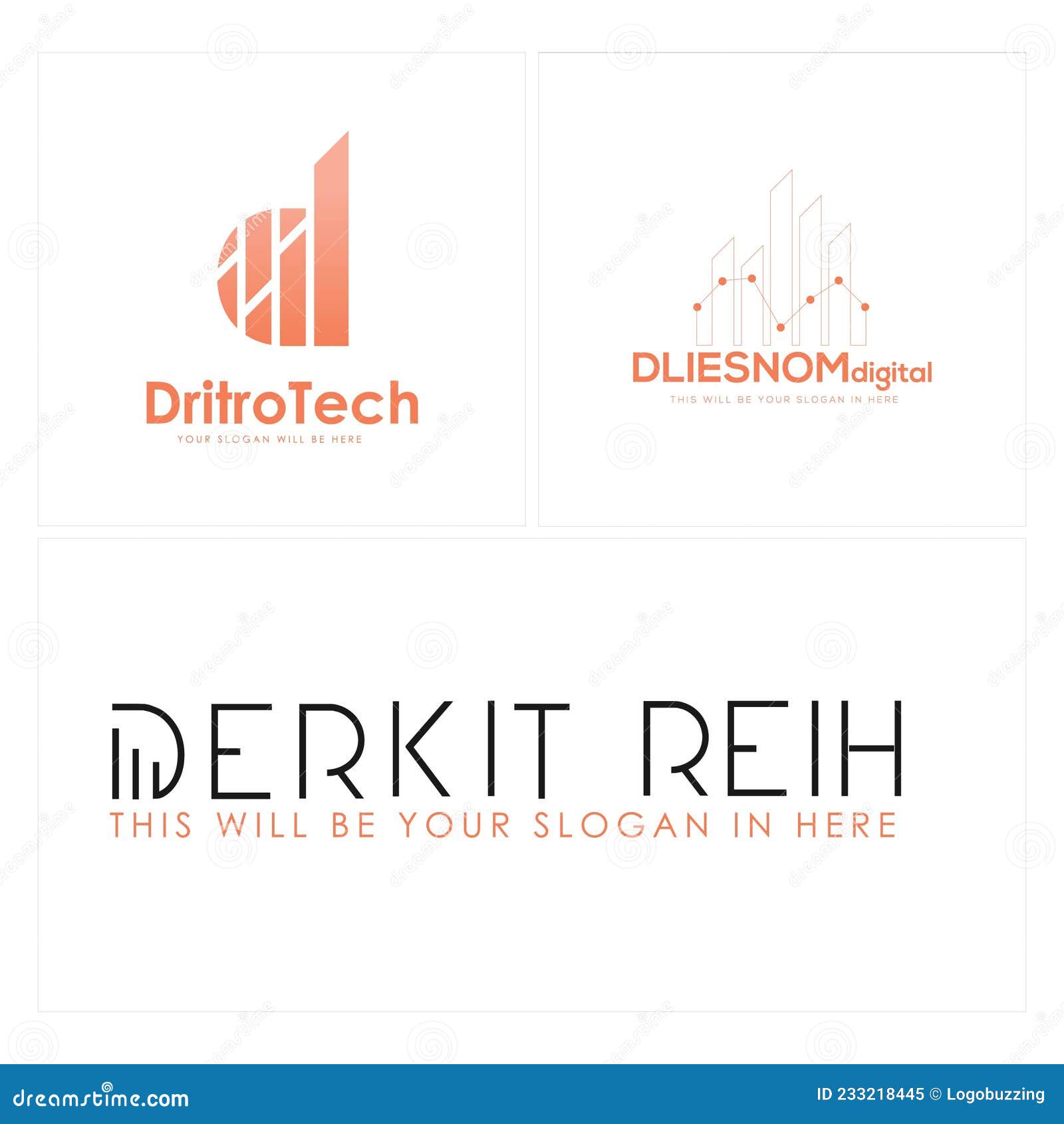 Modern Technology Data Building Tech Symbol Logo Design Stock Vector ...