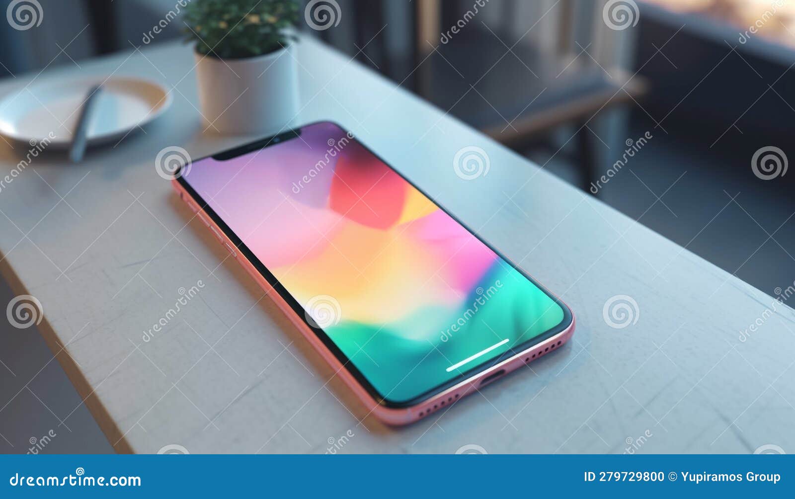 Modern Technology on Desk Smart Phone, Tablet, Computer, Wireless ...