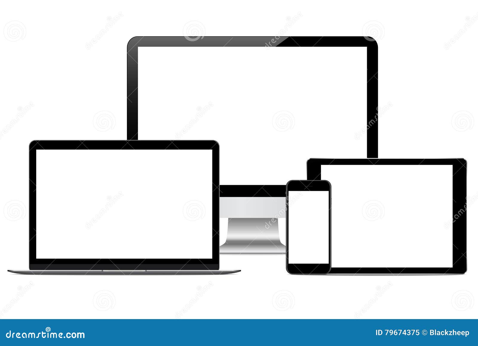 Modern Technology Device Vector Drawing on White Stock Vector ...