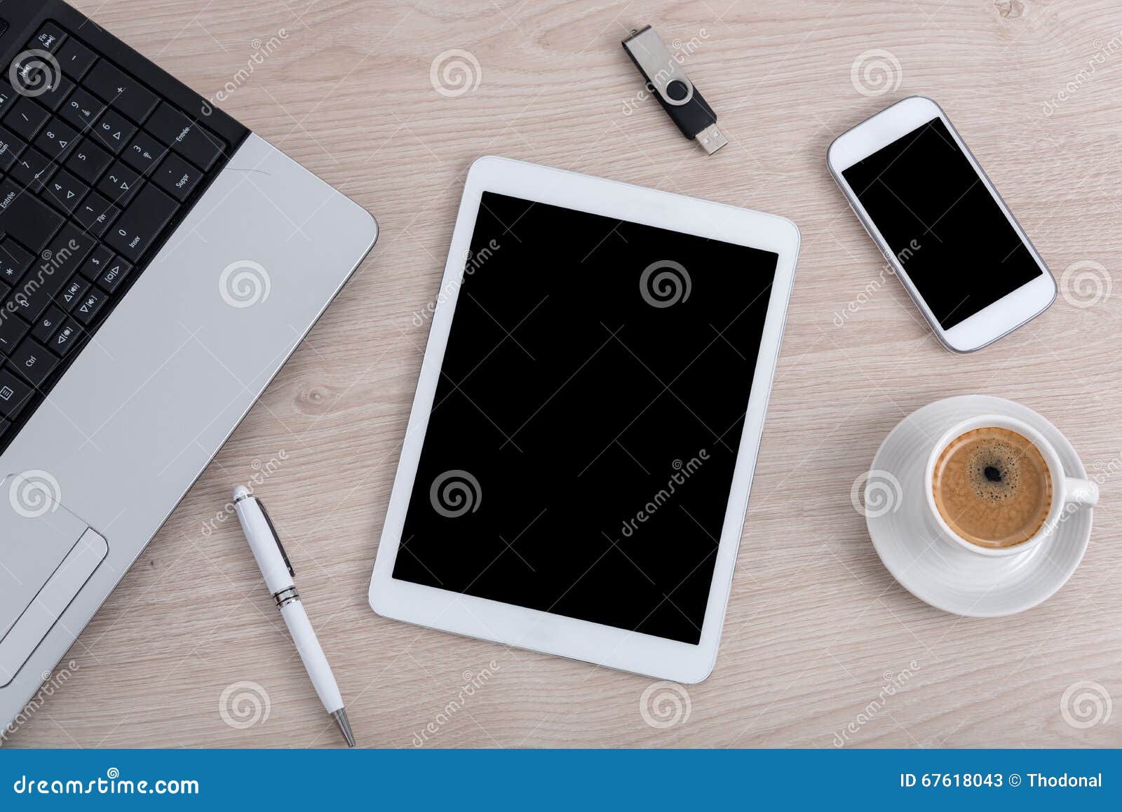 Modern technology devices stock image. Image of table - 67618043